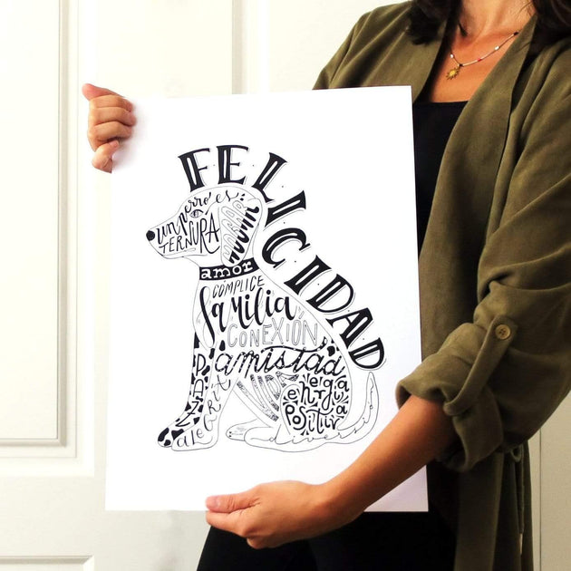 Lámina decorativa perros - lettering - "Mi perro es..." | Petculiari