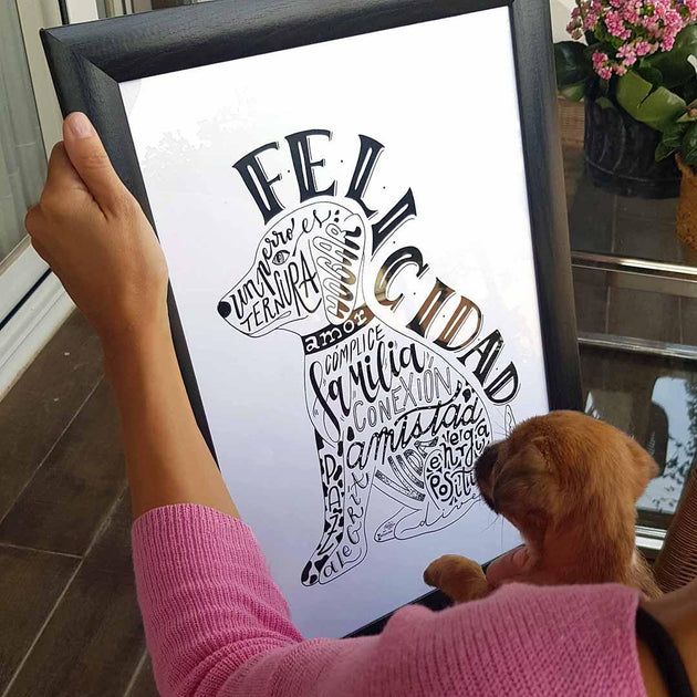 Lámina decorativa perros - lettering - "Mi perro es..." | Petculiari